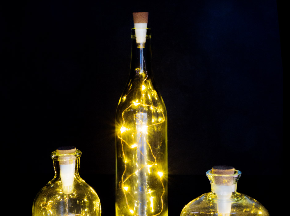 White String Light : Rechargeable string of lights for any bottle.