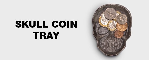 Skull Coin Tray : Cast iron catch-all dish.