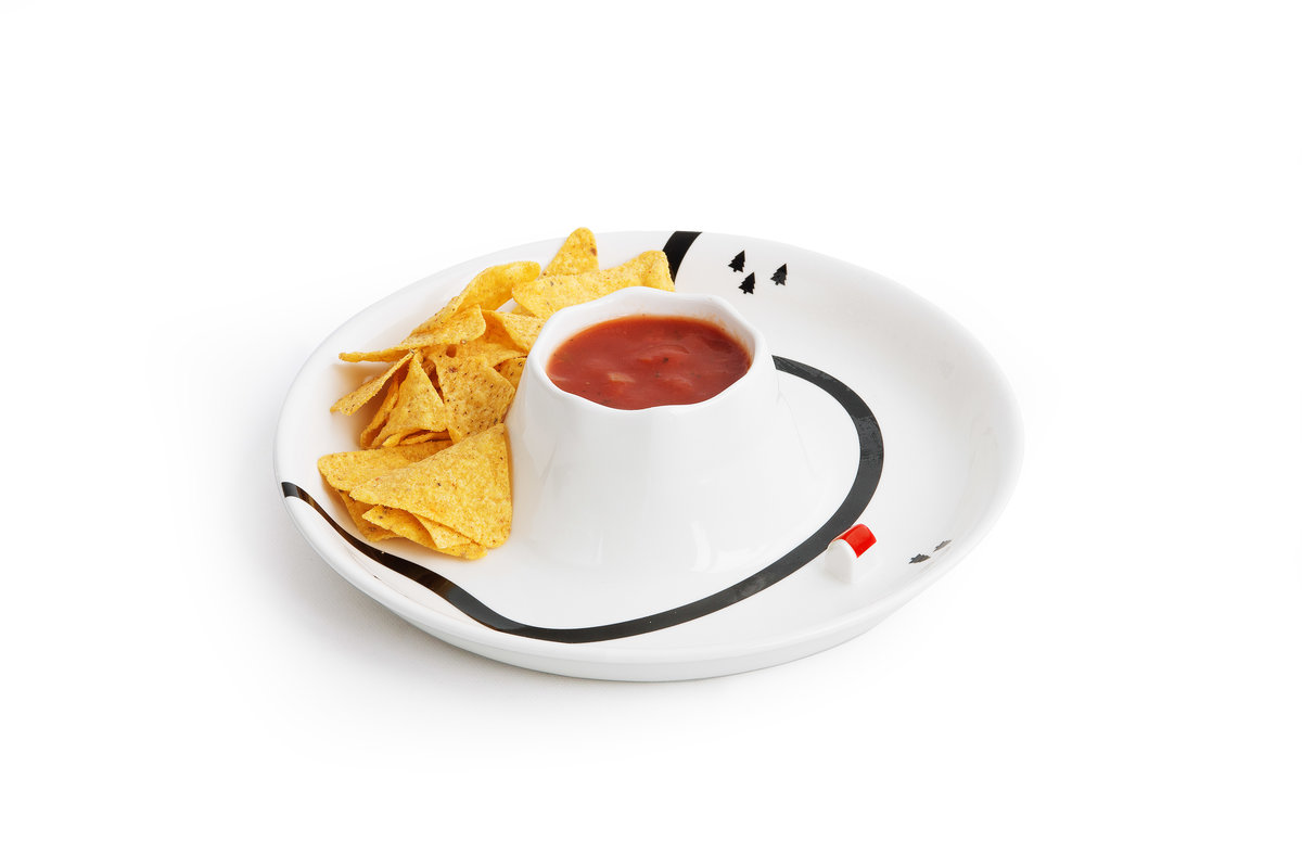 Volcano Dip Bowl : Keep your snacks and sauces over flowing.