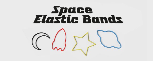 Space Elastic Bands : Assorted space theme shaped rubber bands.
