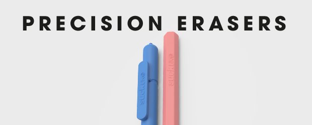 Precision Eraser : Pen & Pencil shaped erasers you can sharpen.