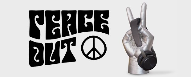 Peace Out : Peace sign organiser headphone display stand sculpture ...