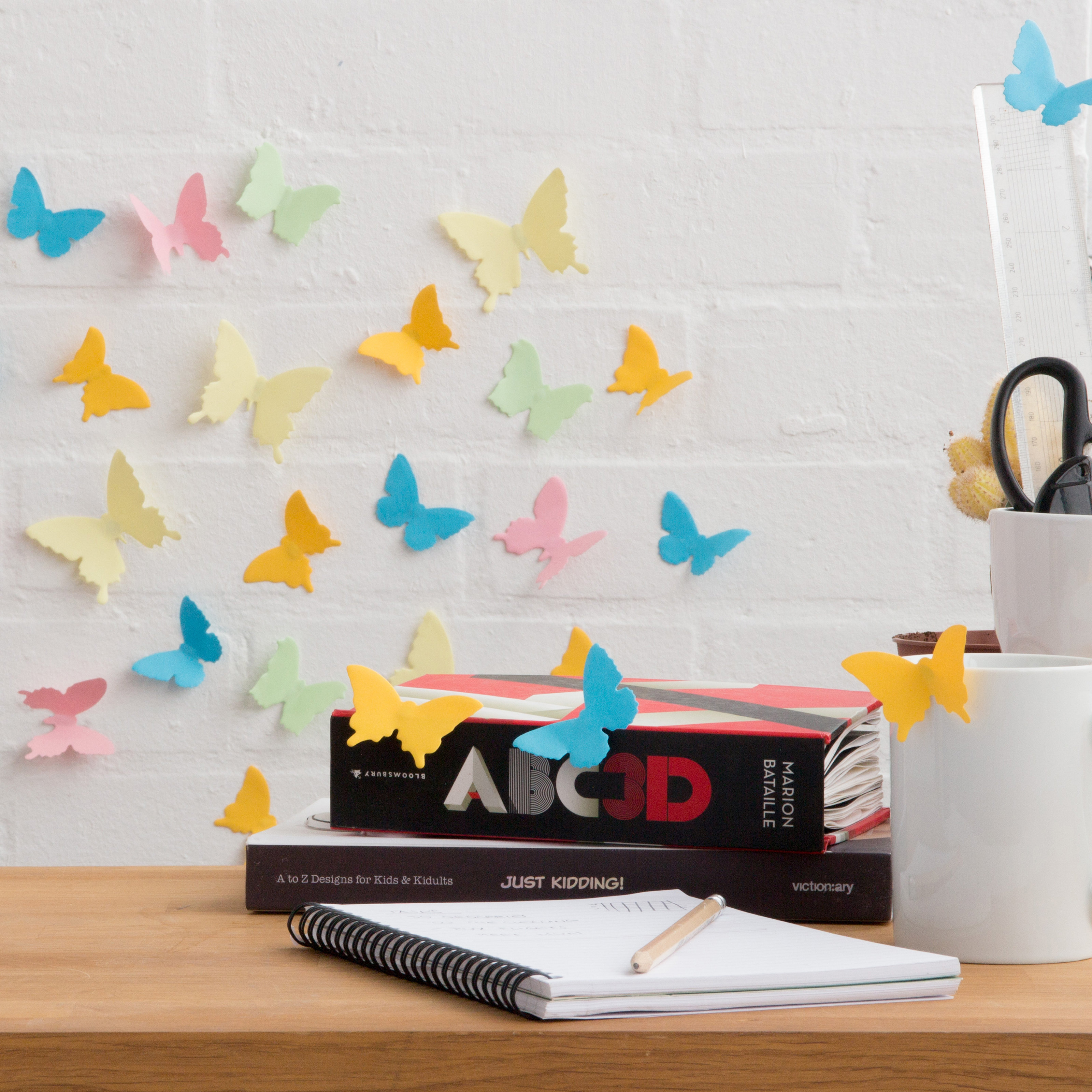 3D Sticky Notes : Paper butterfly wall decorations & notes