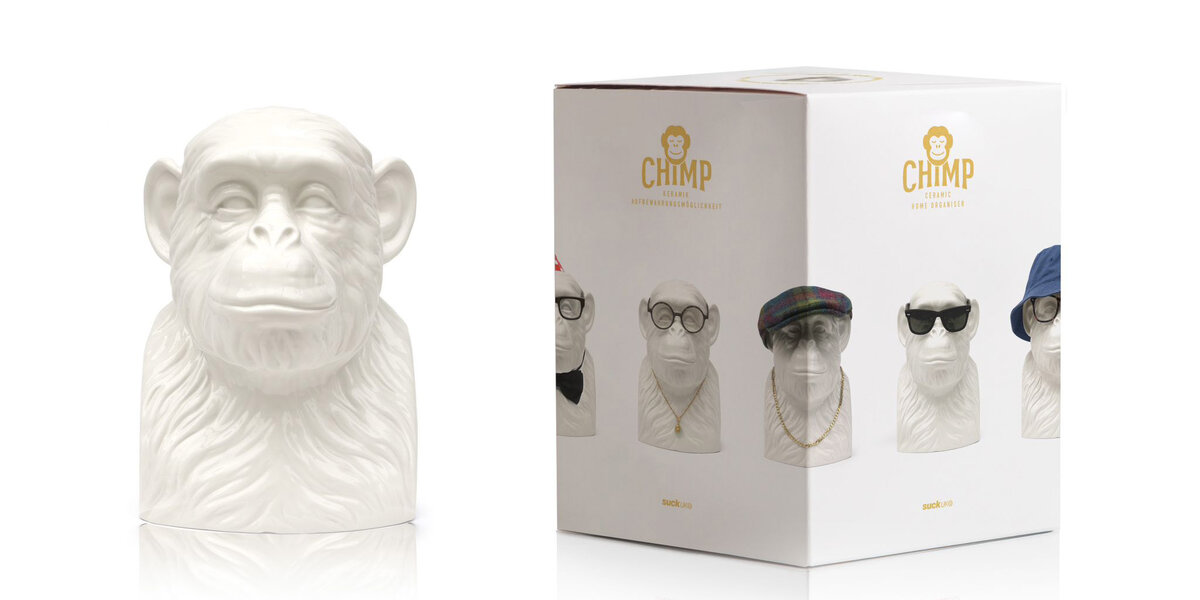 Chimp Tidy : Ceramic monkey home organiser.