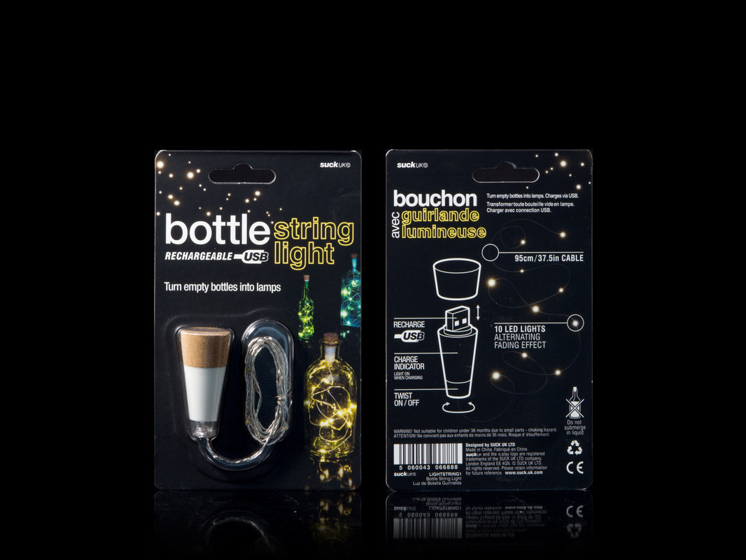 White String Light : Rechargeable string of lights for any bottle.