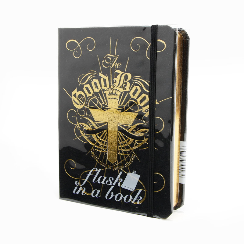 Flask In A Book : Stash your drink inside the Good Book.