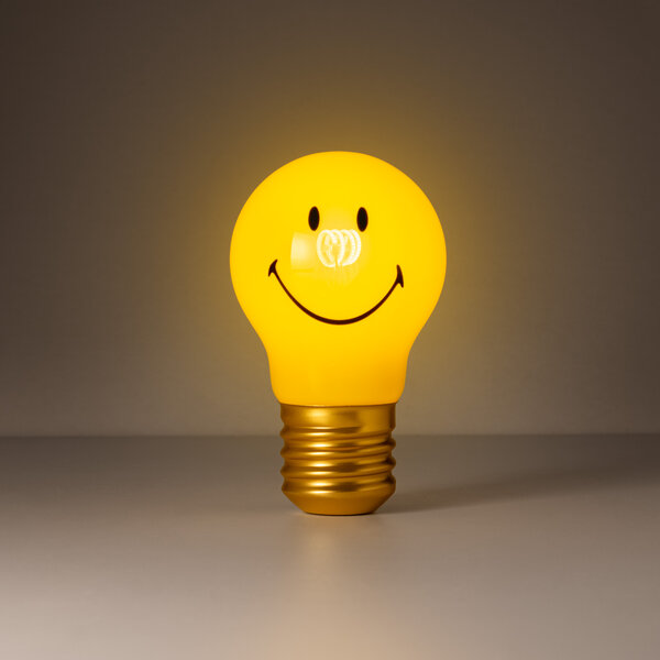 Cordless Smiley® Lightbulb : Rechargeable nightlight with a smile.