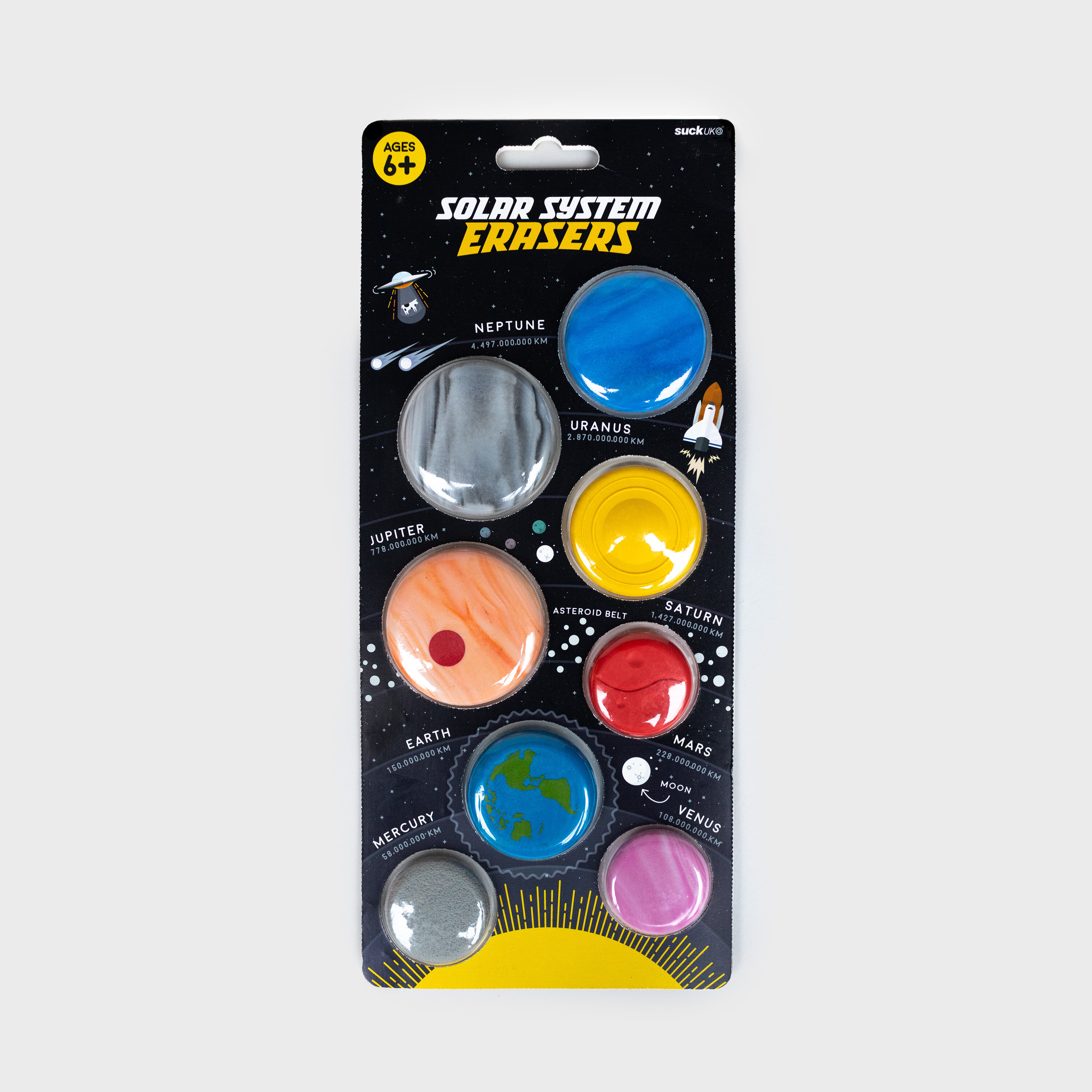 Solar System Erasers : 8 Tiny planets made from rubber.