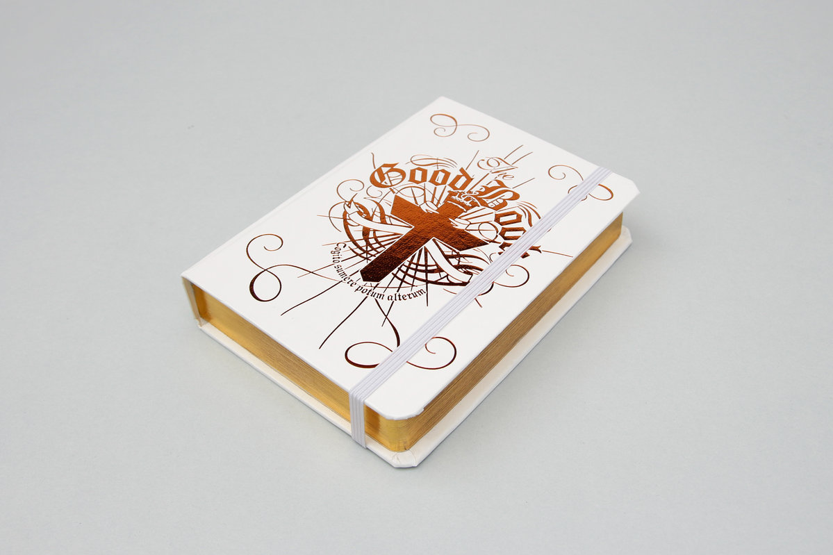 Flask In A Book : Stash your drink inside the Good Book.