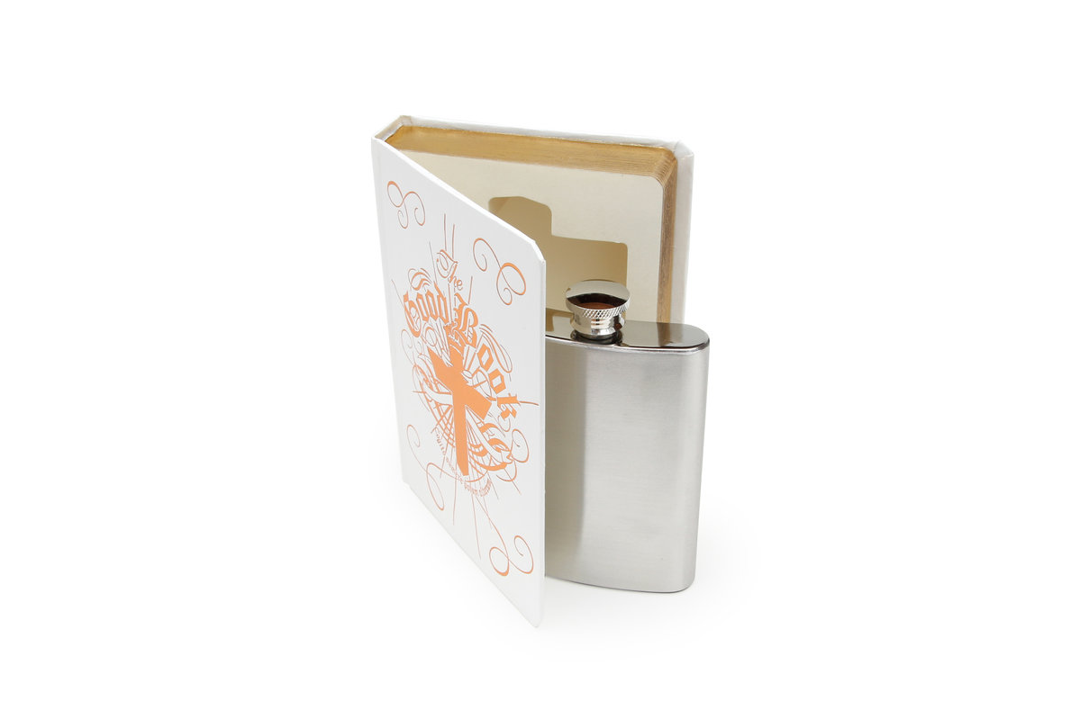 Flask In A Book : Stash your drink inside the Good Book.